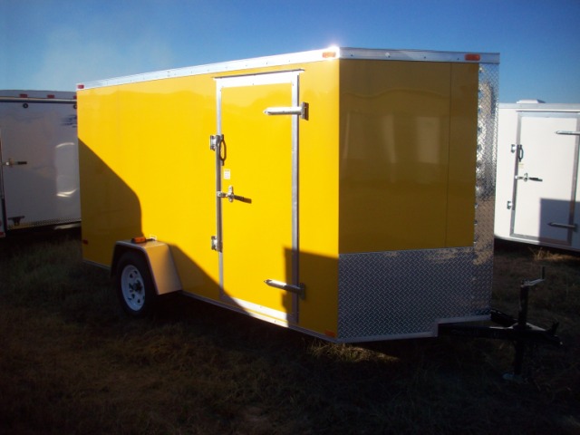 Buy & Sell New & Used Trailers Yellow 6X12 Single Axle Cargo Trailer at ...